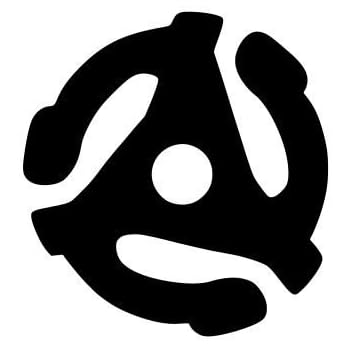 Amazon.com: Black & White 45 Adapter - Sticker / Decal (Vinyl Record ...