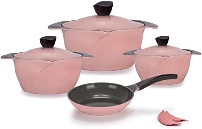 سعر طقم اواني طهي جرانيت 9 قطعة بتصميم زهور من ماستر باللون الروز (حله ...