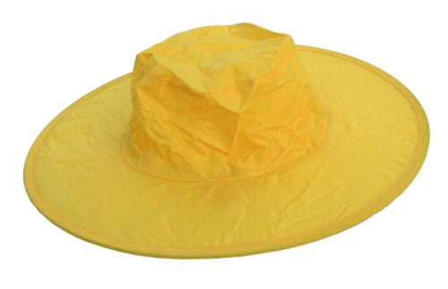 Foldable Rain Hat, Unisex, 15 inch diameter brim, Yellow Apparel ...