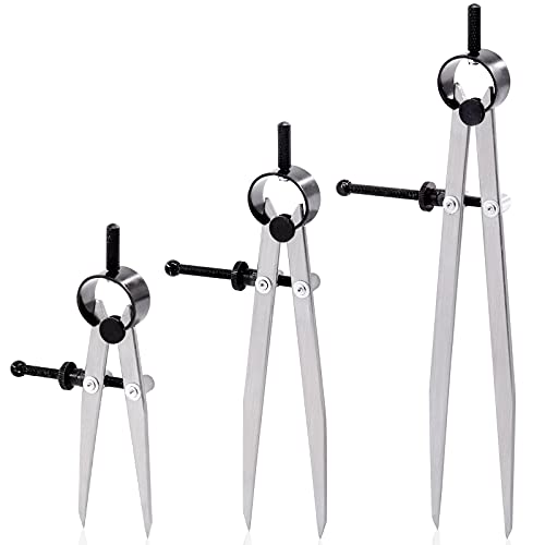 Keadic 3 Pcs 4'' 6'' 8'' Professional Metal Compass Set, Steel ...