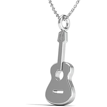 Amazon.com: The Best Guitar Pendant Necklace.925 Sterling Silver 18 ...