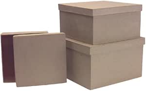 Amazon.com: DCC Paper Mache Square Box (Set of 3)