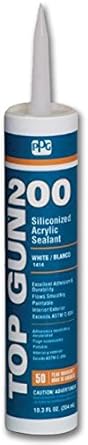 Top Gun 200 Siliconized Acrylic Wht. Caulk 10.1 (12/Case): Amazon.com ...