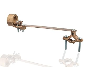 Bronze Ground Clamp, 1" Conduit Hub Size, 1/2" - 1" Water Pipe Size, 10 ...