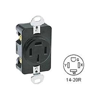 3820 PASS & SEYMOUR P&S 14-20R 20 AMP, 4 WIRE, 125/250V, 3 POLE ...