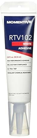 Momentive RTV102 One Part Silicone Sealant, 2.8 Ounce Tube, White ...