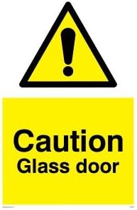 Caution Glass door - Safety Sign: Amazon.co.uk: Office Products