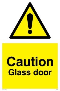 Caution Glass door - Safety Sign: Amazon.co.uk: Office Products