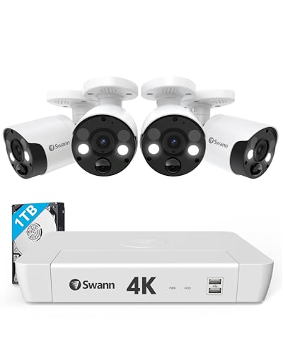 Swann Pro 4K Ultra HD Security Camera System, 8 Channel 4pcs PoE IP ...