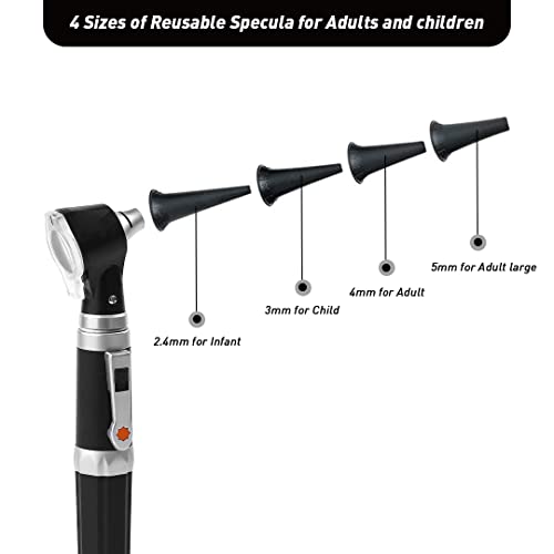 SCIAN Otoscope Kit - Ear Scope with Light, 3X Magnification, 4 Speculum ...