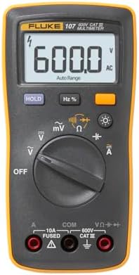 Fluke (Multimeter) - 107 AC/DC Current Handheld Digital Multimeter ...