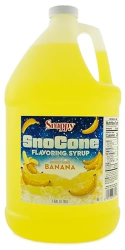 Snappy Banana Sno Cone Syrup, 1 Gallon (128 ounces) Size, Ready to Use ...