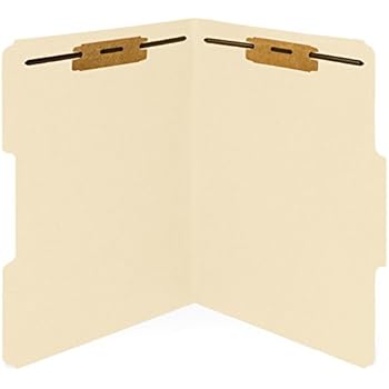 Amazon.com : 50 Manila Fastener File Folders- 1/3 Cut Reinforced tab ...