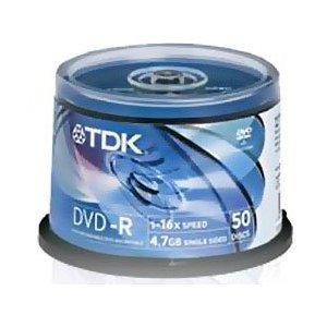 Amazon.com: TDK DVD-R 1-16x 4.7 GB 50 Discs: Home Audio & Theater