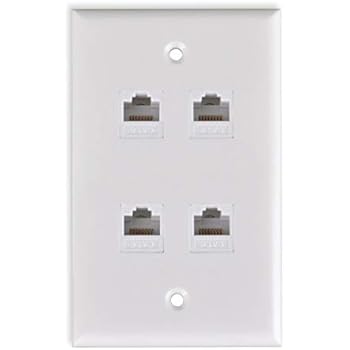 Amazon.com: Conwork 4-Port CAT 6 Ethernet Wall Plate, RJ45 Ethernet ...