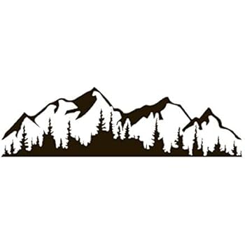Amazon.com: Mountains and Trees Vinyl Sticker Decals for Car Bumper ...