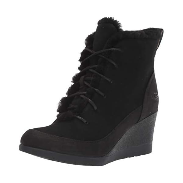 UGG Women's Bridgit Ankle Boot, Black, 5 M US | Pretty Boots and Shoes