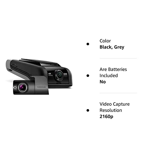 THINKWARE U1000 Dual Dash Cam 4K UHD 3840X2160 Front Cam, 2K 2560X1440 ...