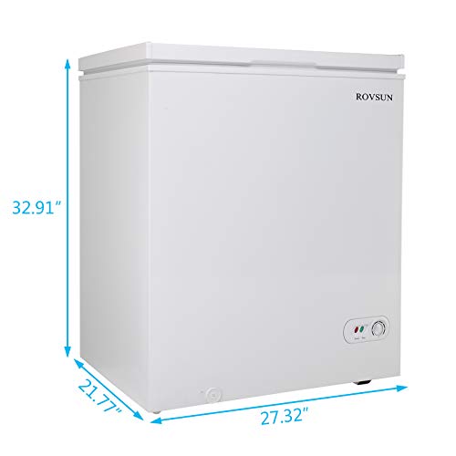 ROVSUN 5.0 Cubic Feet Chest Freezer, Compact Freezer with Top Open Door ...