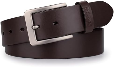 Buffway Minimalist 1.5 Full Grain Leather Belts for Men with Metal ...