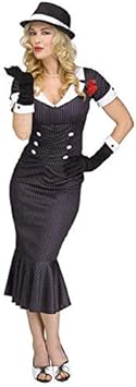 Ladies 1920s 20s Gangsters Moll Boss Mafia Babe TV Film Fancy Dress Costume Outfit (UK 10-12 ...