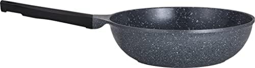 Lahoya 28Cm Wok/Stir Fry Pan/Deep Fry Pan With Handle Dark Gray Marble ...