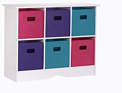 RiverRidge 6 Bins Storage Cabinet for Kids, White/Jewel | Pricepulse