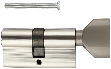 Lawazim Lock Thumbturn Cylinder Lock with Handle-60mm, Silver Matte ...