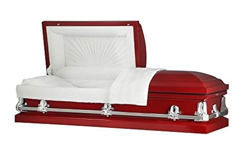 Titan Casket Orion Series Steel Casket (Red) Handcrafted Funeral Casket ...