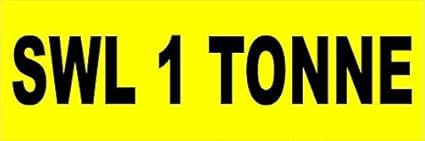 LightningSigns SWL 1 Tonne Warning Sticker/Decals Plant Safety Sign ...