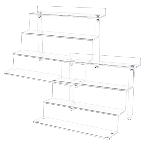 NIUBEE Acrylic Riser Display Shelf, 2 Pack Clear Display Stand for ...