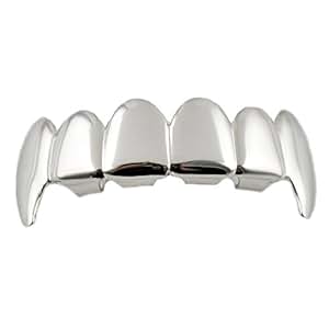 Amazon.com: Fang Grillz Vampire Silver Tone Top Upper Teeth Fangs Grill ...