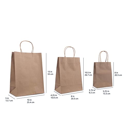 Amazon Basics Kraft Paper Bags (Small, Medium, Large) 25 pieces each ...