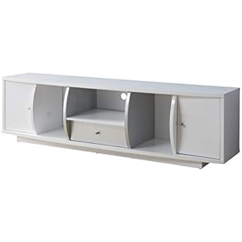 Amazon.com: HOMES: Inside + Out TV Stand, White & Silver: Kitchen & Dining