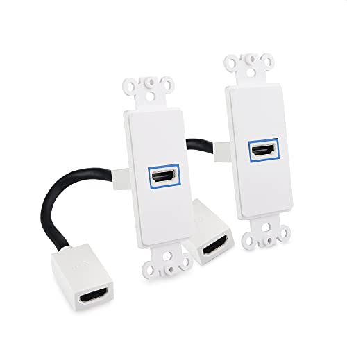 Cable Matters 2-Pack 1-Port 8K HDMI Wall Plate in White with 8K 60Hz ...