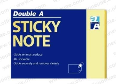 سعر Double A Sticky Notes Unruled 4x3 inch 100 Sheets Yellow Colour فى ...