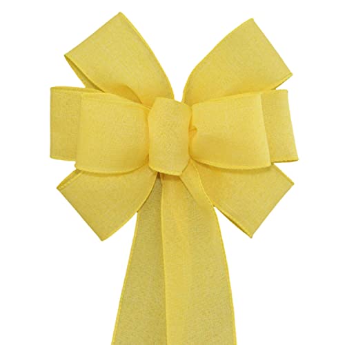 Yellow Rustic Wreath Bow - Spring Easter Bow by Package Perfect Bows ...