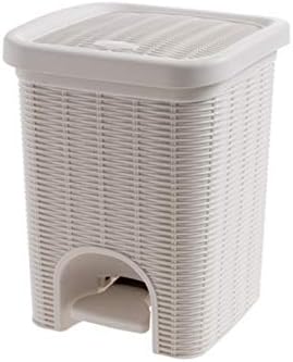 QEDXTH Garbage Can Foot-operated Rattan Trash Can For Household Living ...