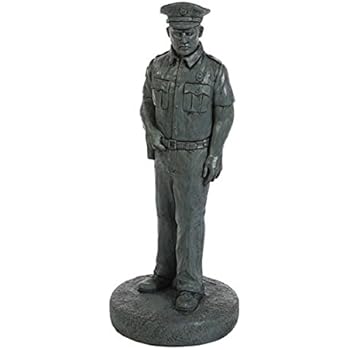 Amazon.com : Solid Rock Stoneworks Fireman Decorative Stone Statue 25in Tall Autumn Wheat Color ...