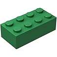Amazon.com: 100 Piece Green Bricks Bulk, Green 2x4 Building Bricks Flat ...