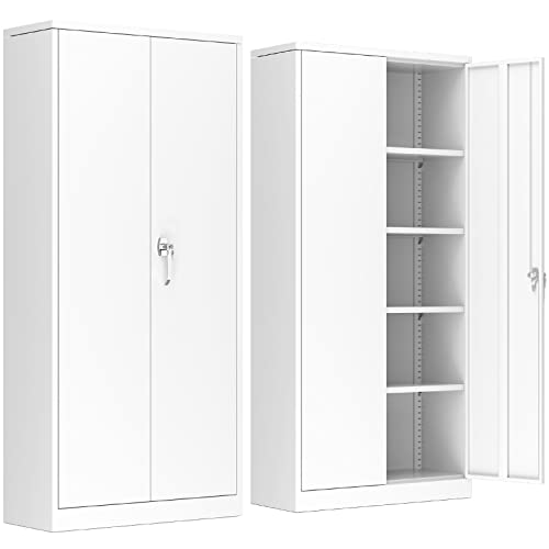 Atripark Metal Storage Cabinet with Lock, 72" Lockable Garage Tool ...