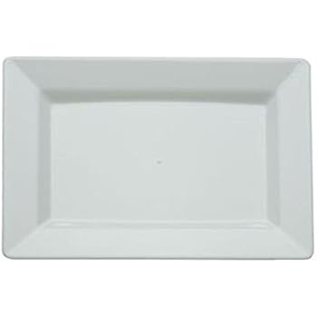 Amazon.com | White Rectangle Dinner Plate, Plastic, Pack of 10: Dinner ...