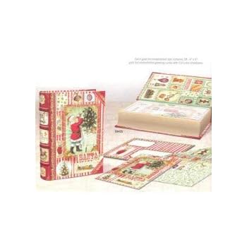 Amazon.com: Punch Studio Christmas Santa Claus Book Box Holiday ...
