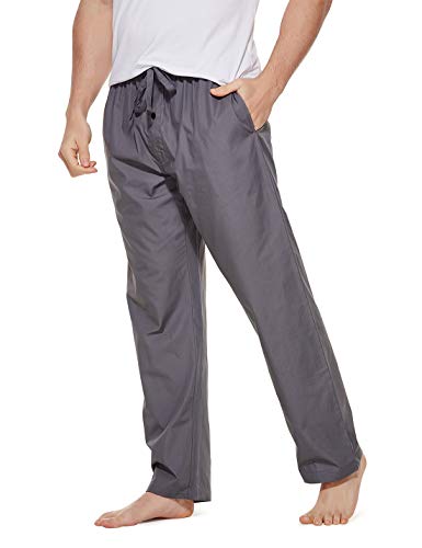 CYZ Men's 100% Cotton Poplin Pajama Lounge Sleep Pant-Charcoal-2XL ...