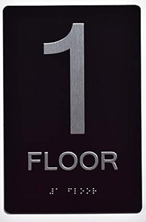Amazon.com: Floor Number Sign -1ST Floor Sign(Aluminium, Black/Silver ...