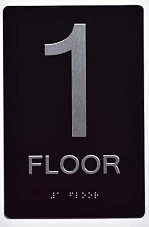 Amazon.com: Floor Number Sign -1ST Floor Sign(Aluminium, Black/Silver ...