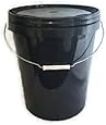 25 LITRE PLASTIC BUCKET WITH LID AND METAL HANDLE, HARD WEARING BUCKET ...