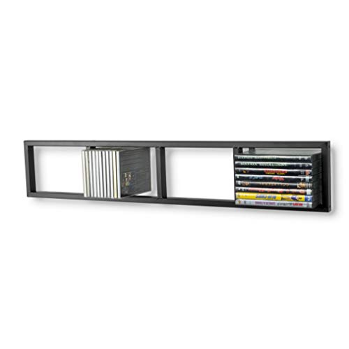 Modern Wall Mount Cd DVD Media Rack Storage Metal Shelf Organizer Black ...