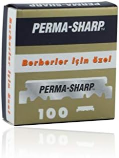 100 Perma-Sharp Straight Edge Razor Blades for use in Professional ...