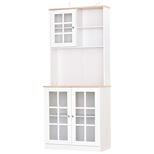 HOMCOM 72" Modern Kitchen Solid Storage Kitchen Cabinet Pantry with ...